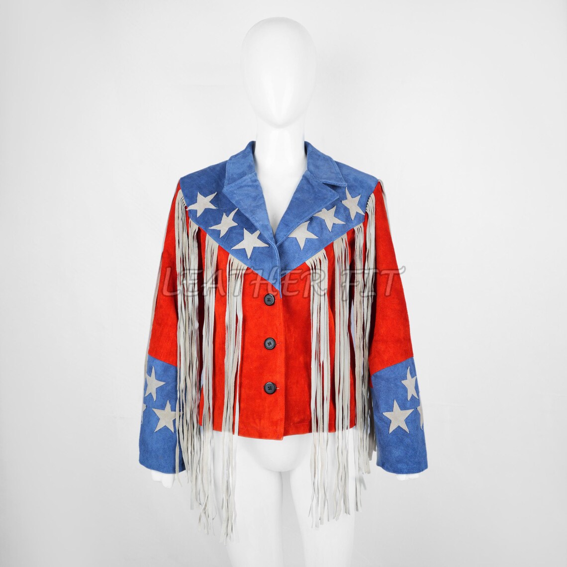 American Flag Suede Fringe Jacket: Western Cowgirl Style - Etsy