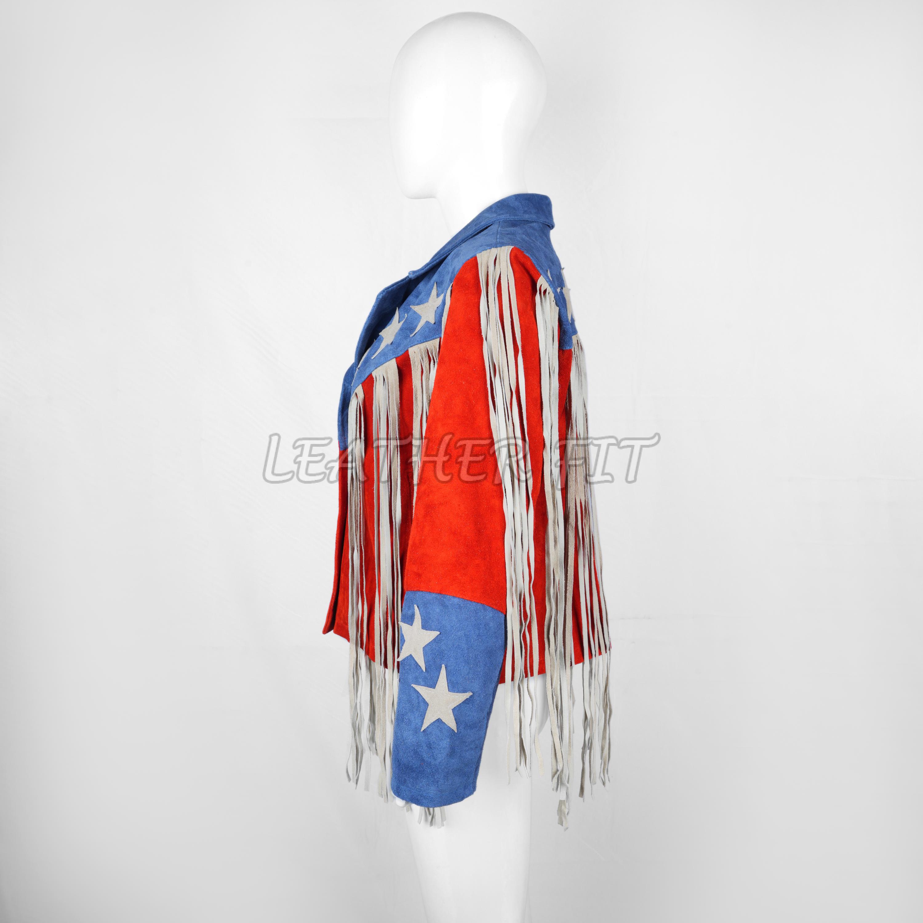 American Flag Suede Fringe Jacket: Western Cowgirl Style - Etsy