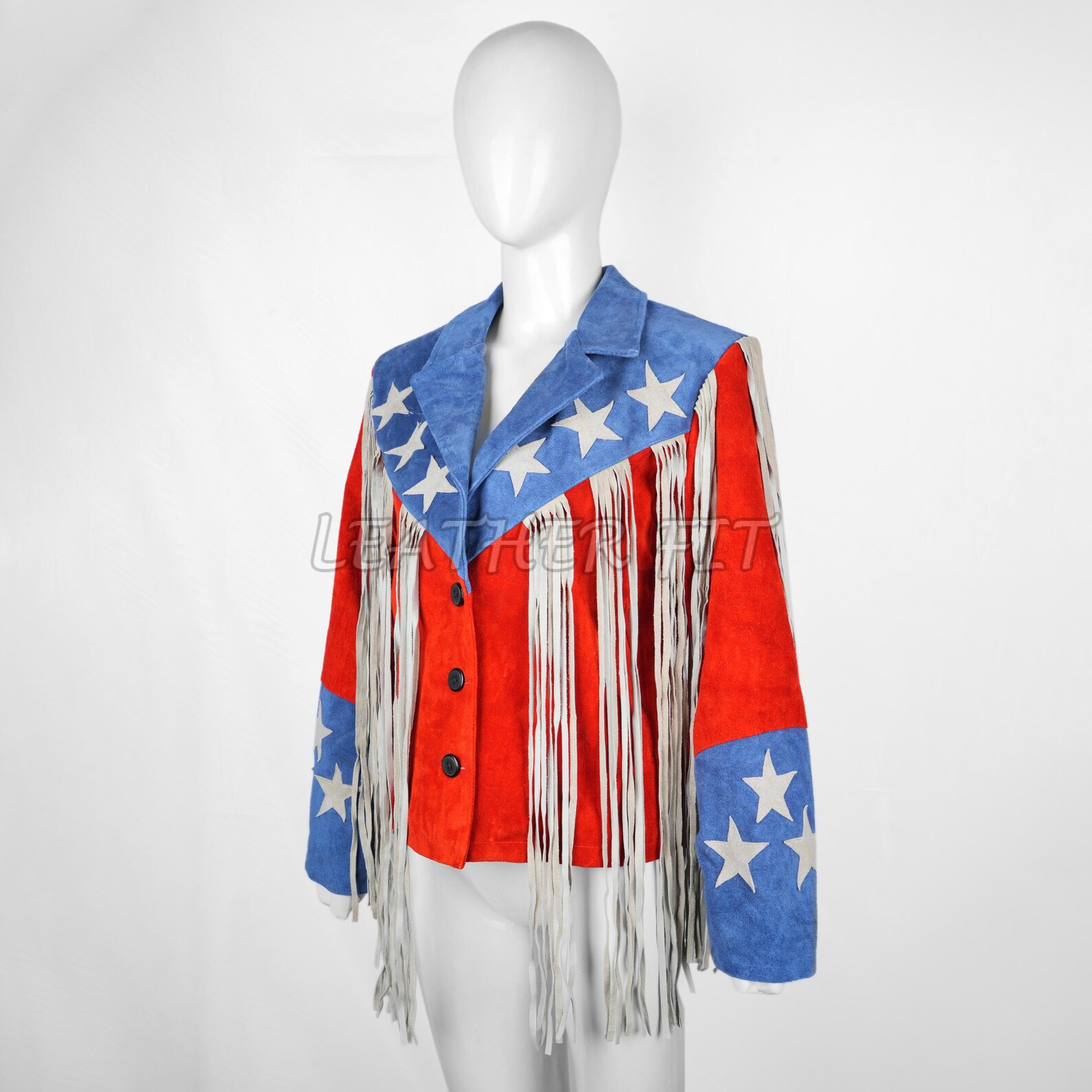 American Flag Suede Fringe Jacket: Western Cowgirl Style - Etsy