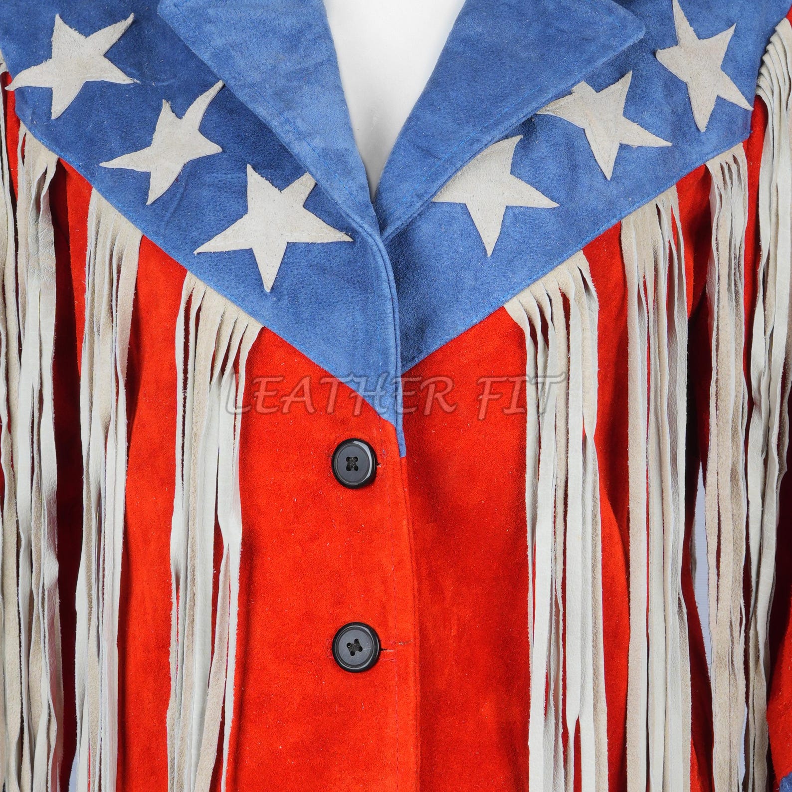American Flag Suede Fringe Jacket: Western Cowgirl Style - Etsy