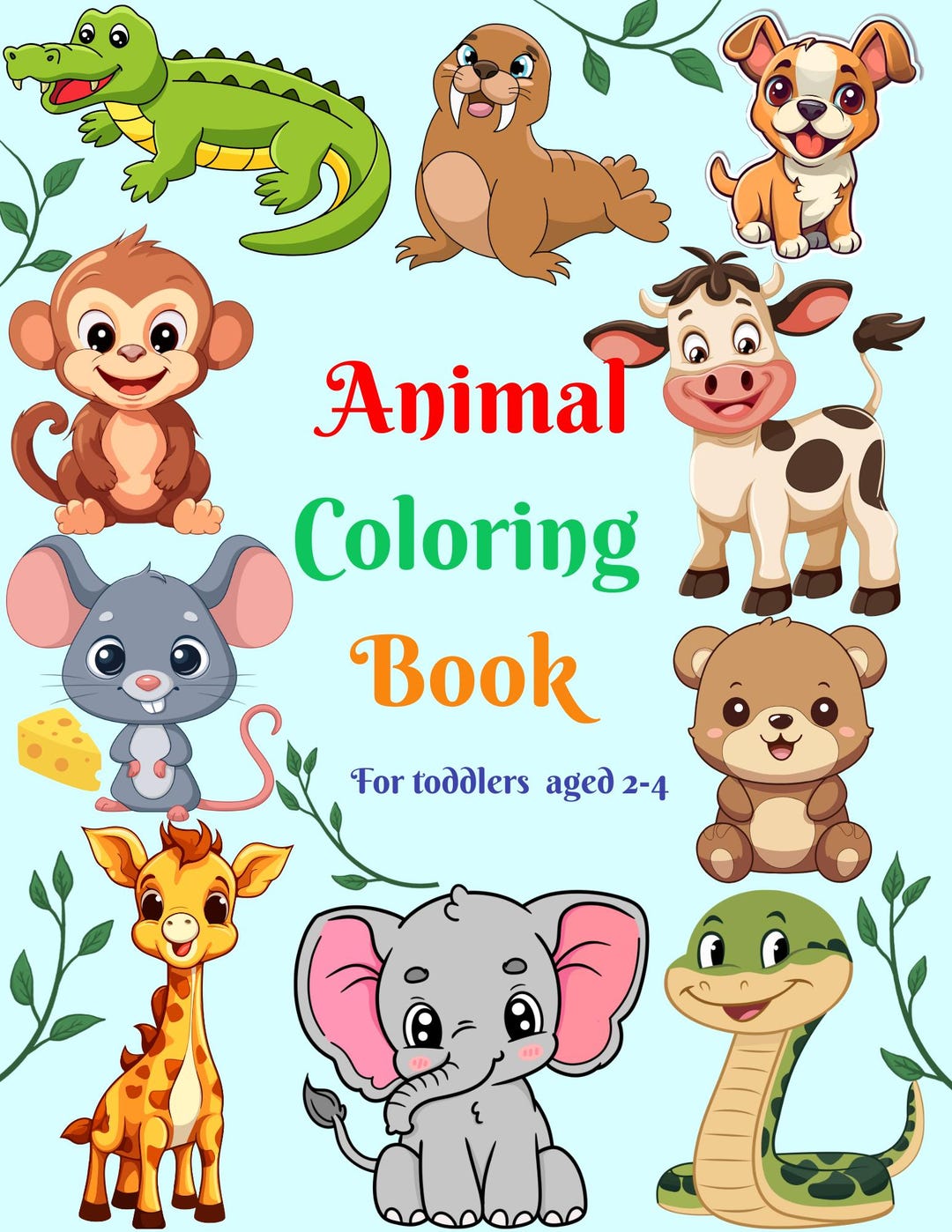 Animal Coloring Book for Toddlers - Etsy