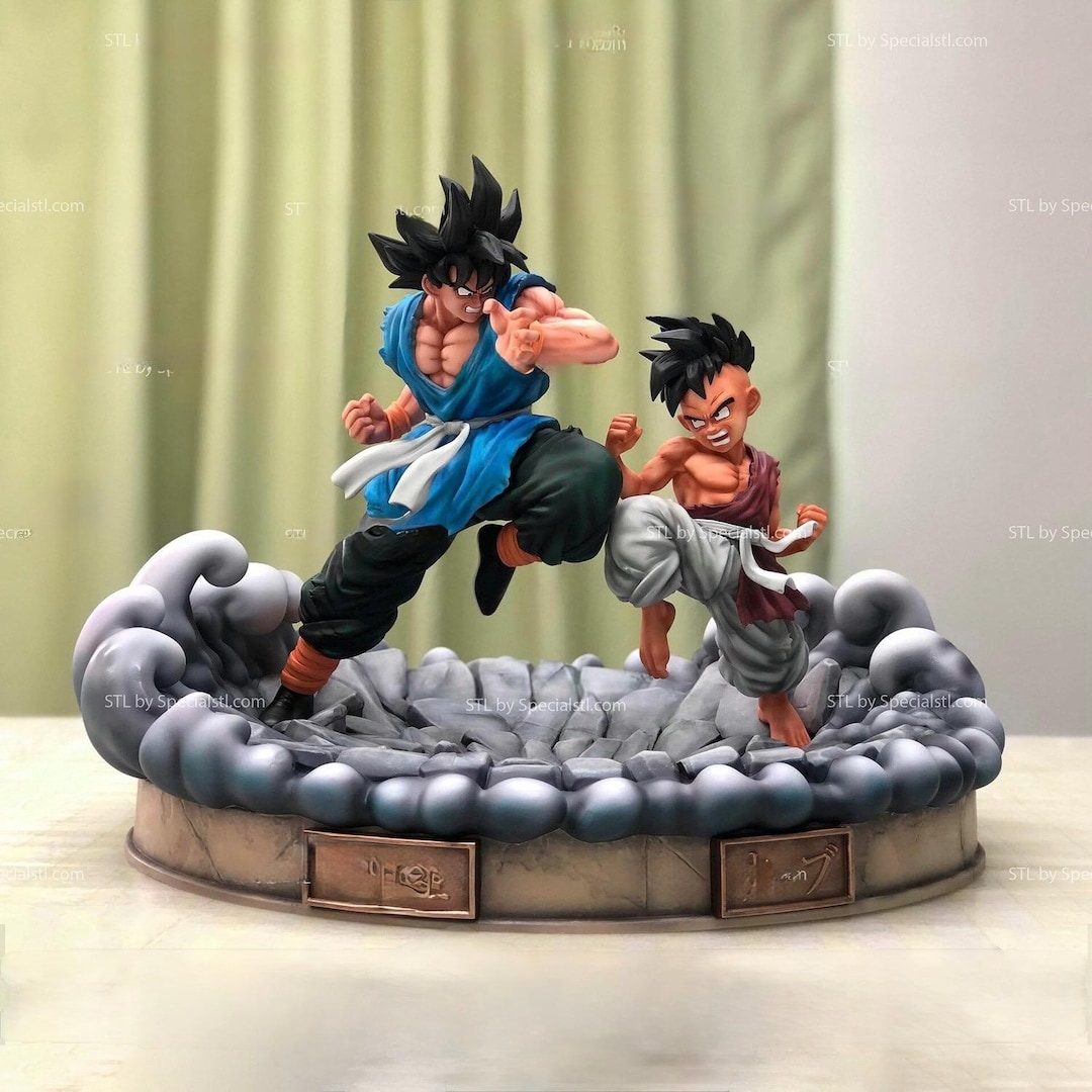 Master and Student Anime Diorama – Training Battle Display Sculpture - Etsy