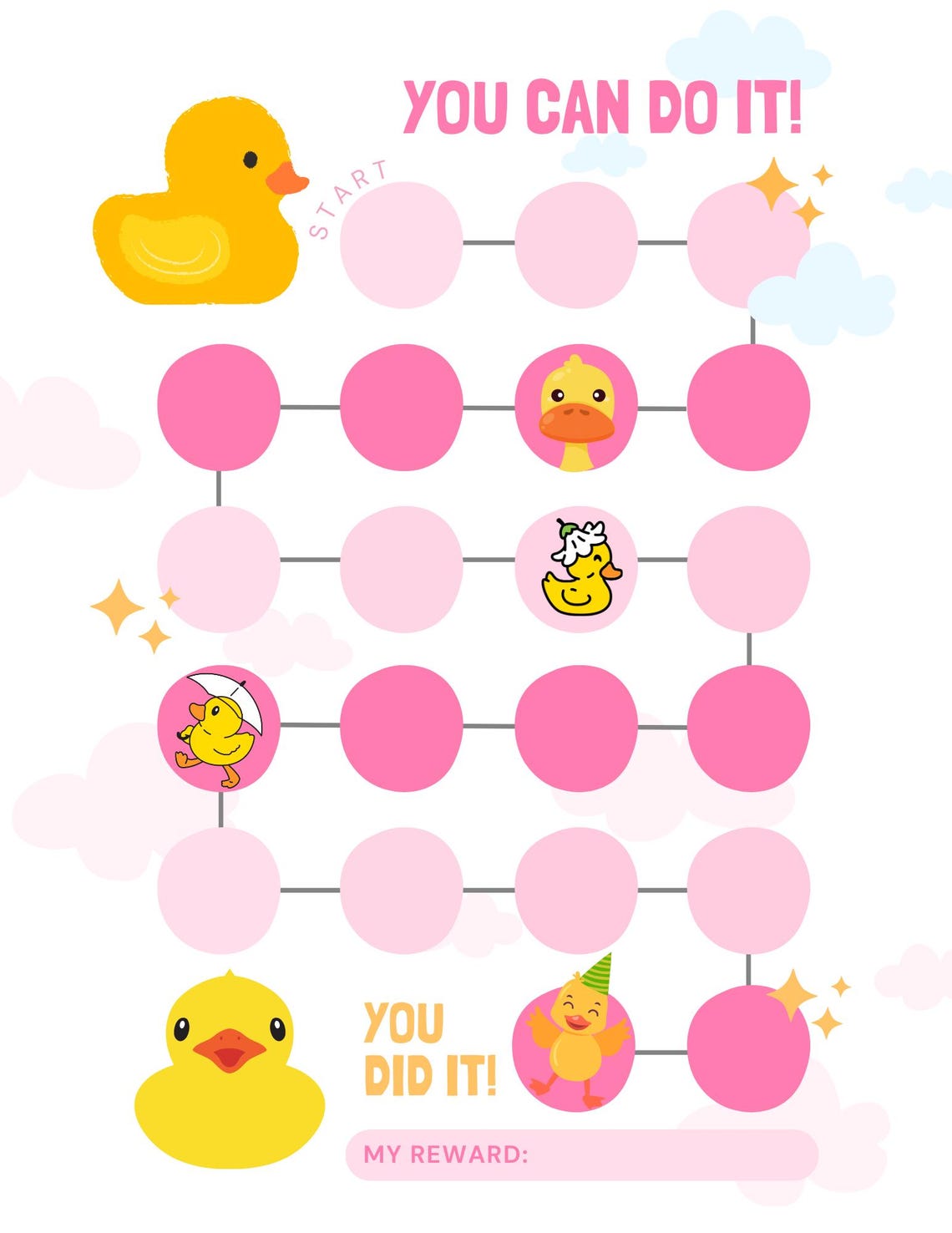 Duck Potty Training Chart Printable, Toddler Potty Reward Chart ...