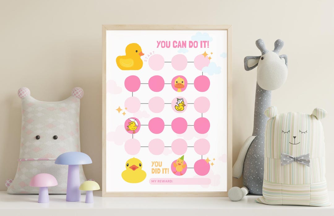 Duck Potty Training Chart Printable, Toddler Potty Reward Chart, Printable Potty Training Chart ...