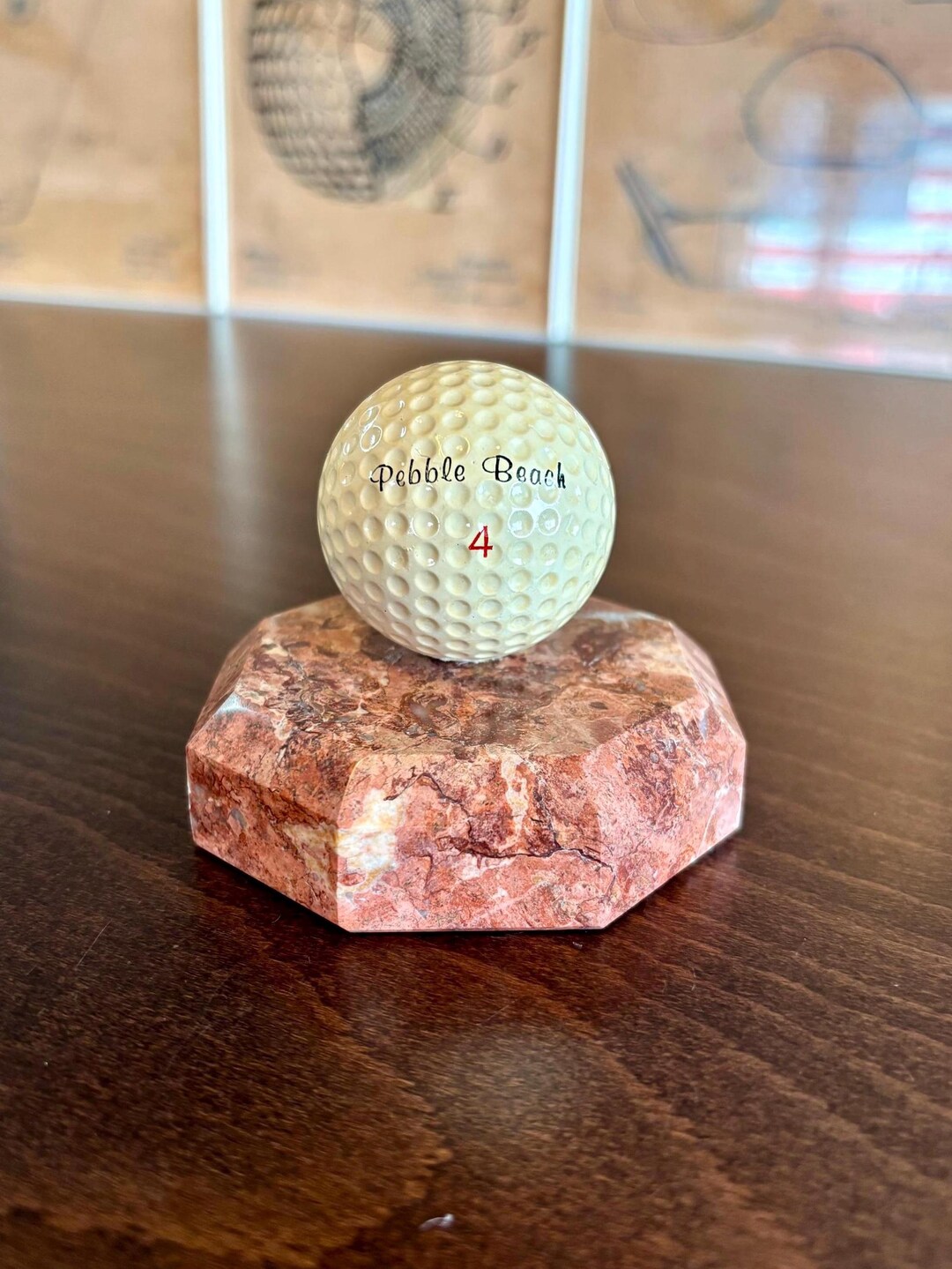 1960's Pebble Beach Pink Granite Golf Ball Display - Etsy