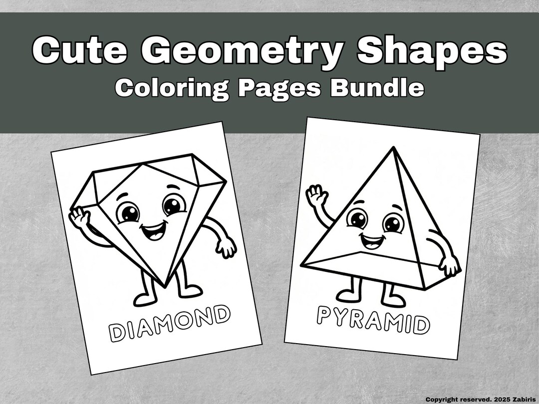 2D and 3D Shapes Coloring Pages | Preschool Math Activity | Shape ...