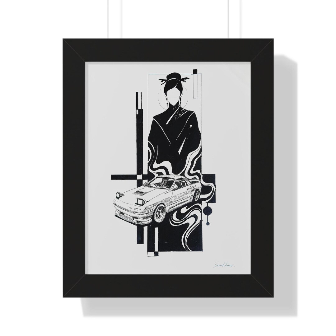 Vintage Japanese Car Art Framed Poster, Wall Decor for Car Enthusiasts ...