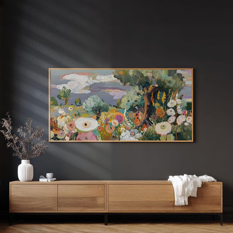 Abstract Landscape Art Print, Large Oil Painting Artwork Wall Decor ...