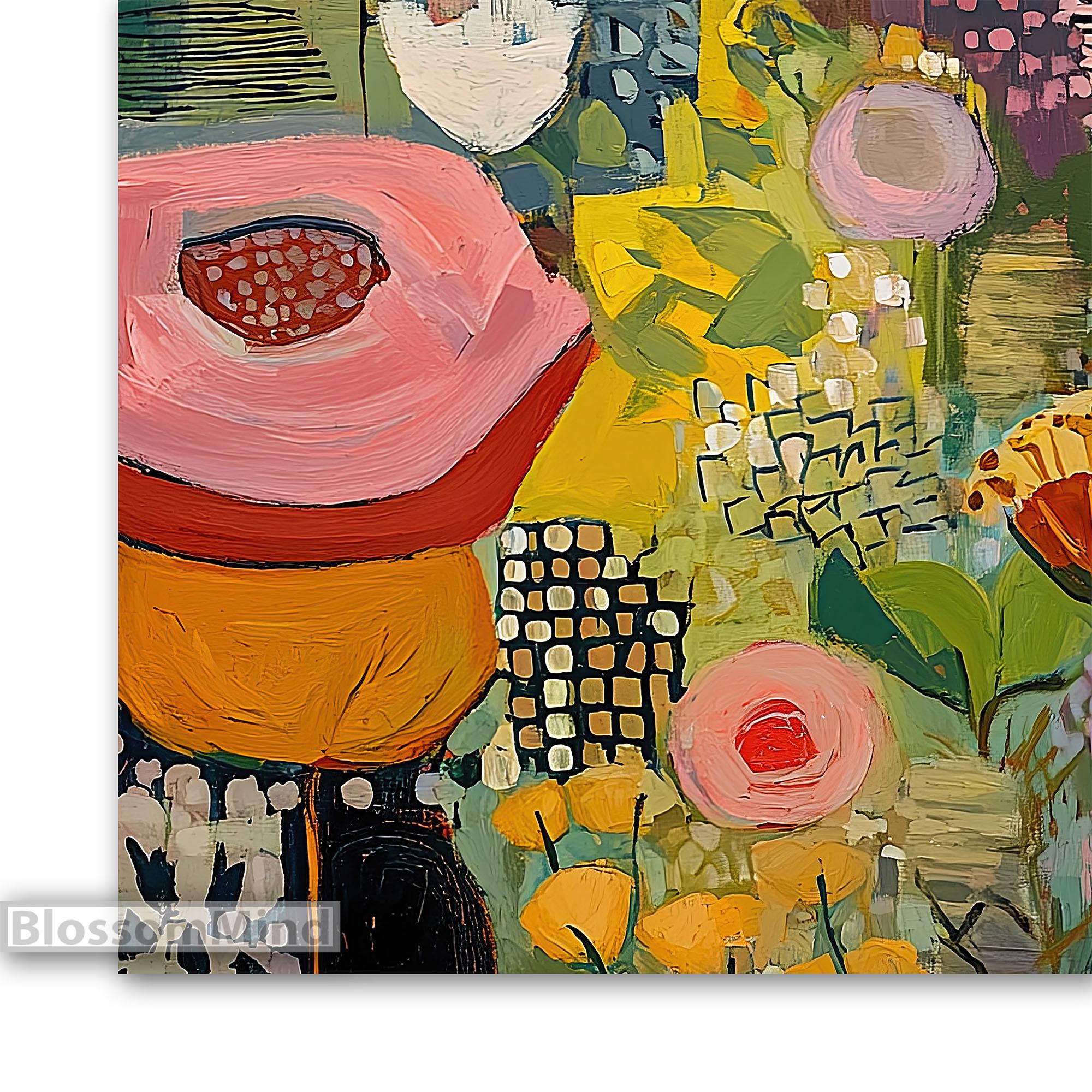 Abstract Flower Art Print, Long Floral Landscape Wall Decor, Large ...