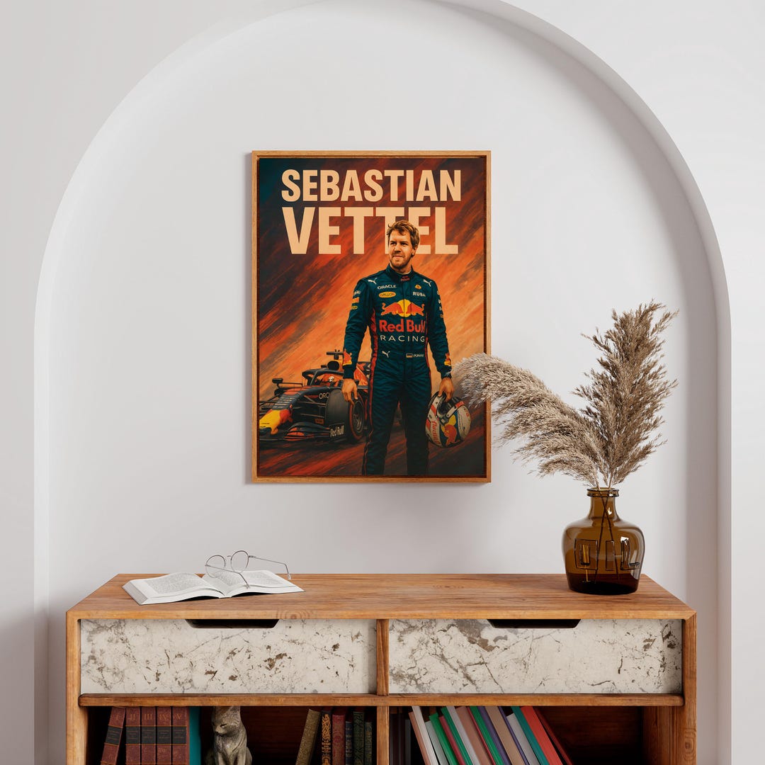 Sebastian Vettel Poster - Red Bull Racing F1 - Official Digital Art for ...