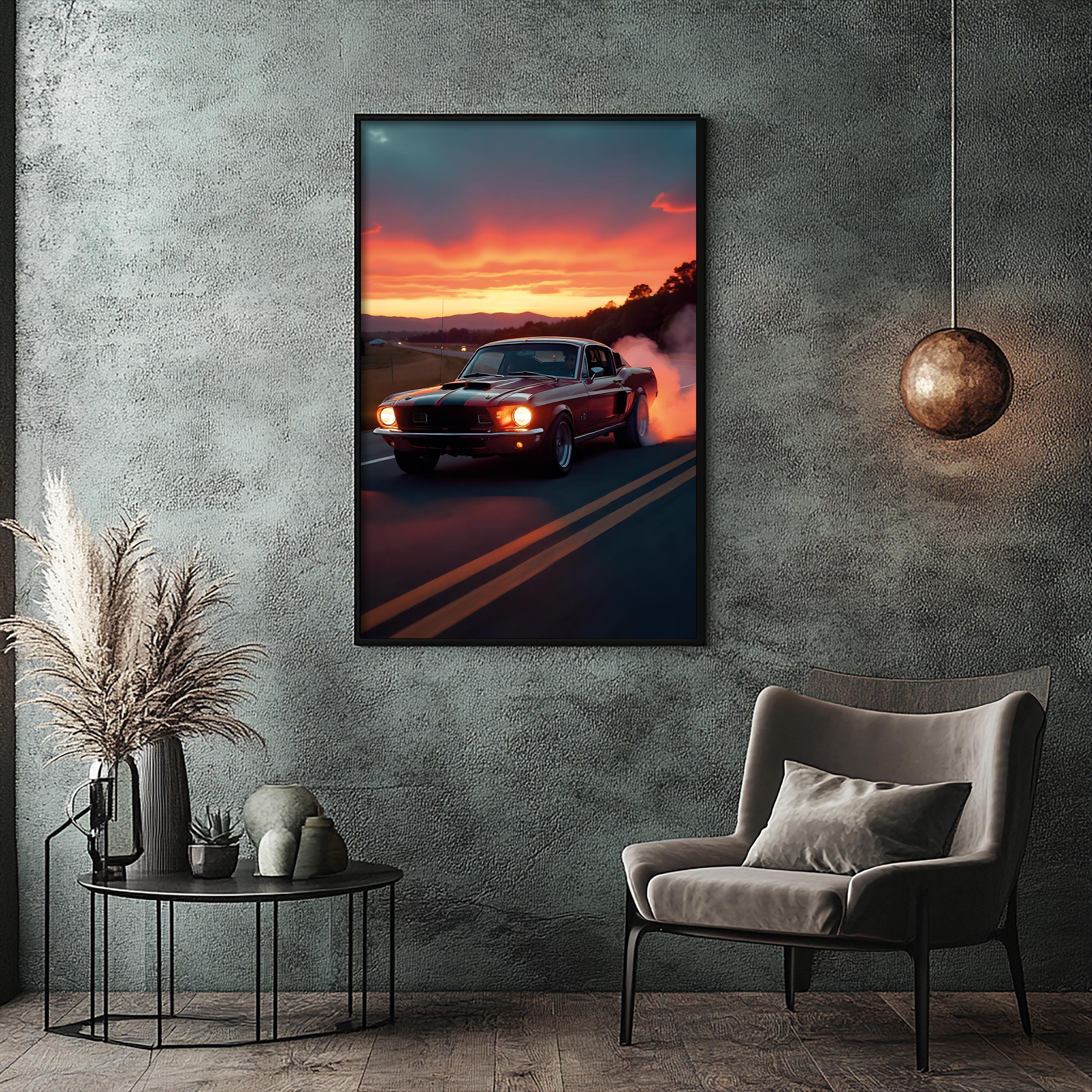 Poster Vintage Ford Mustang Wall Art – Classic Muscle Car Poster ...
