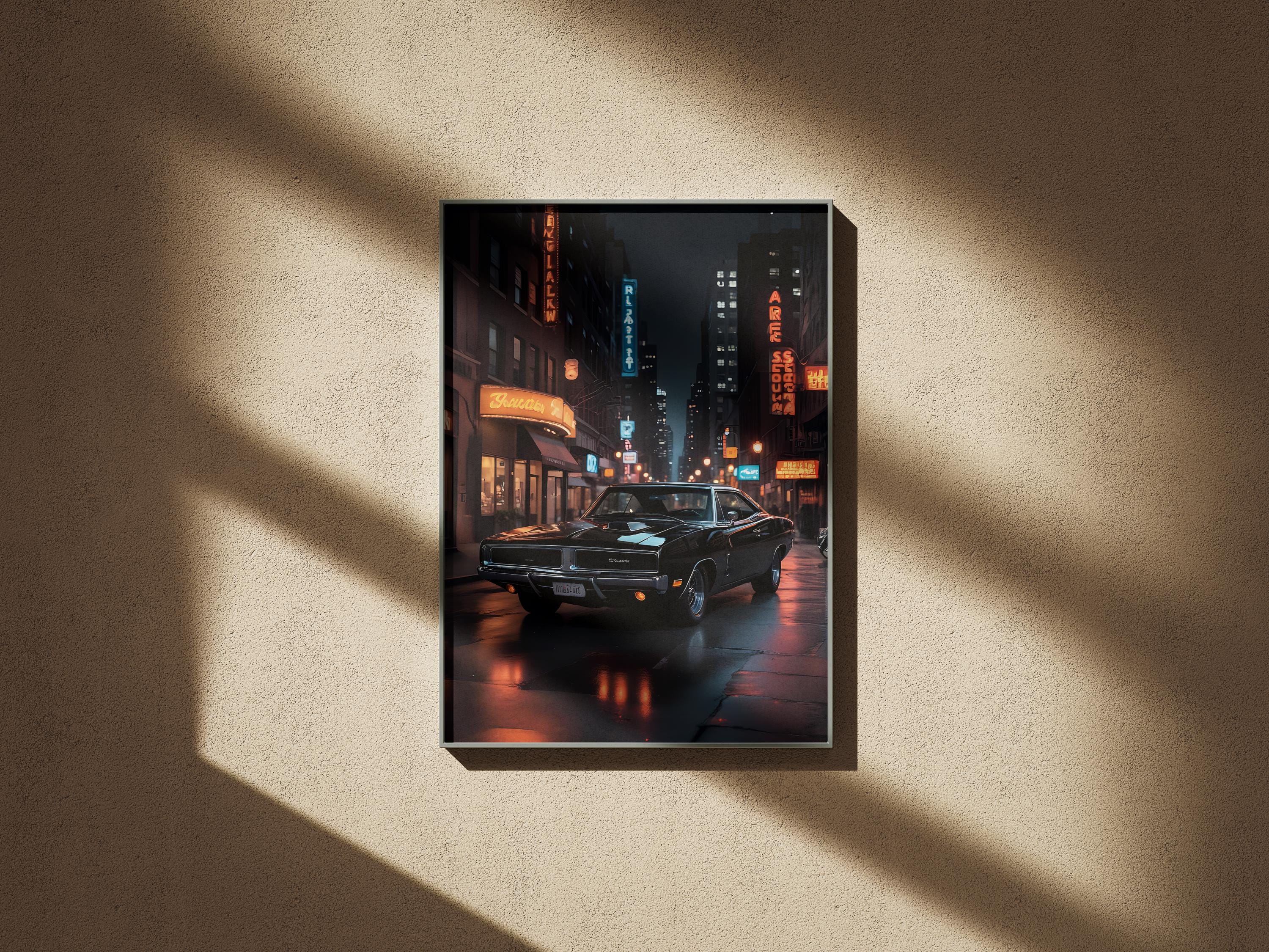 Vintage Dodge Charger Poster – Classic American Muscle Car Wall Art ...