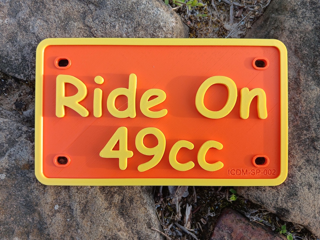 Ride on 49 Cc Scooter License Plate - Etsy