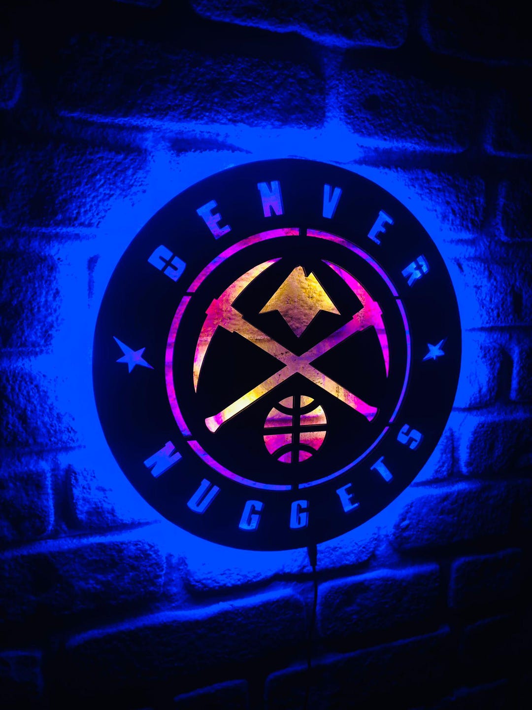 Denver Nuggets LED Wall Sign, Fan Art Gift, Man Cave Decor - Etsy