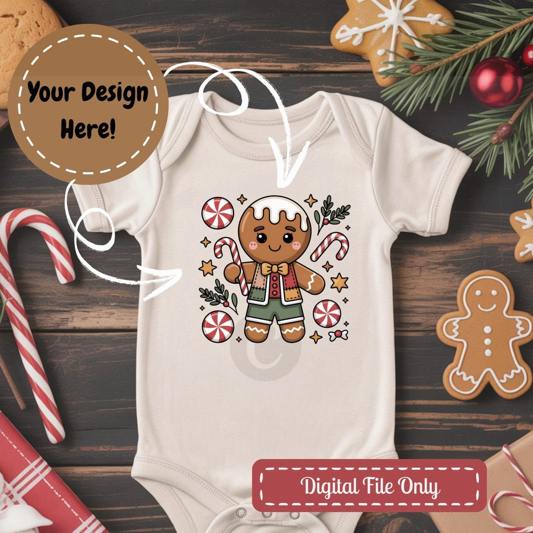 Patchwork Gingerbread Cutie PNG | Christmas Cookie Digital Design ...