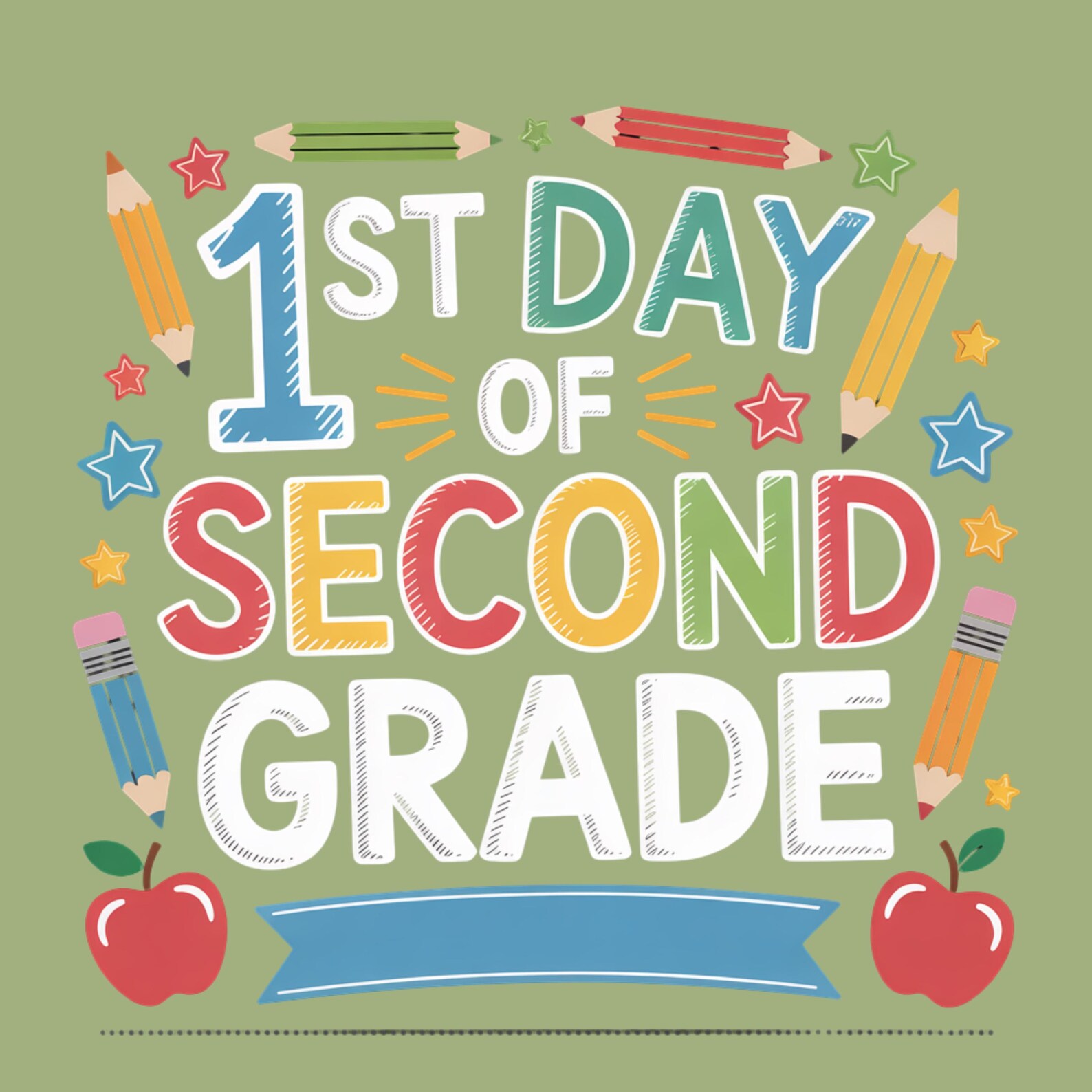 First Day of 2nd Grade Sign PNG | Printable Back to School Photo Prop ...