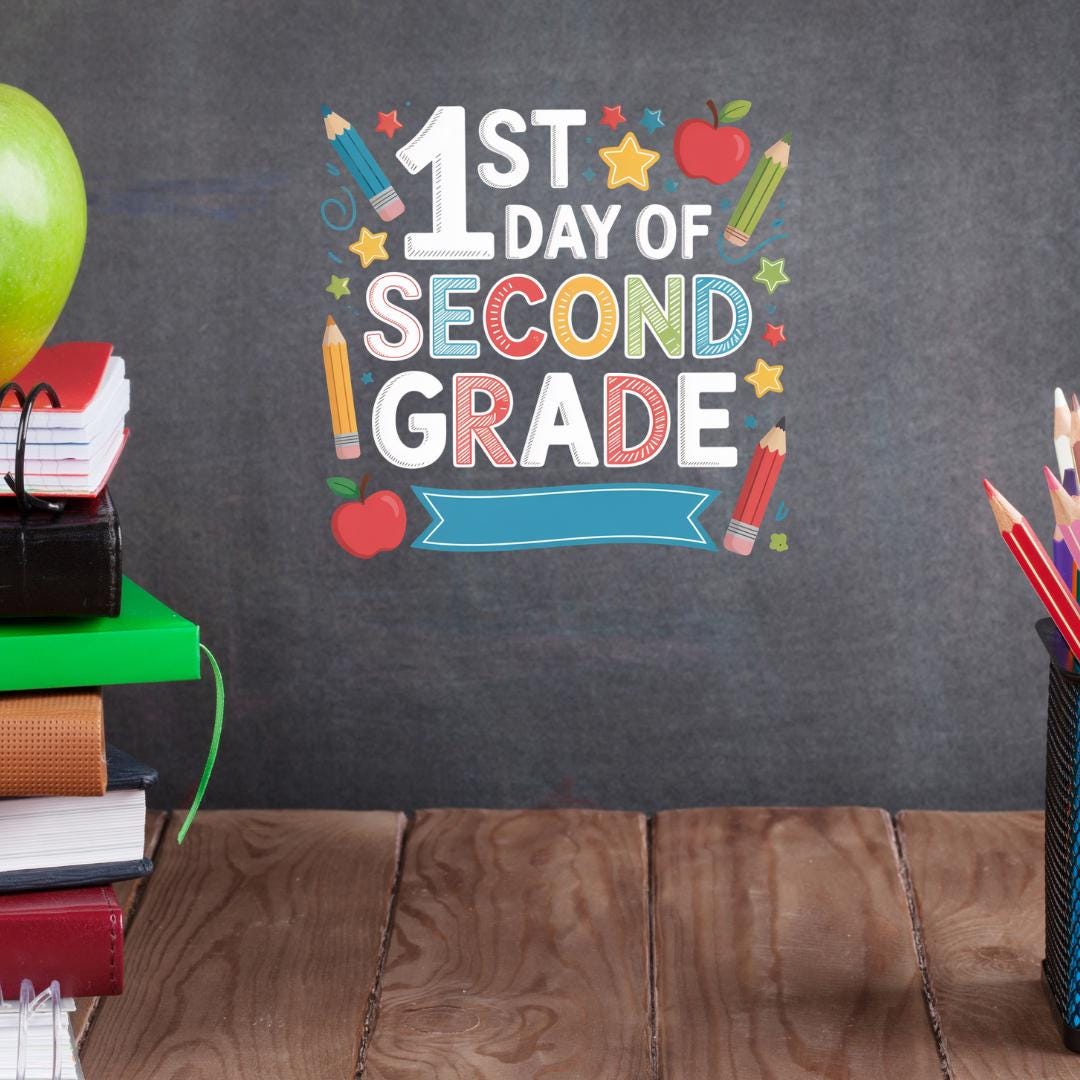 First Day of 2nd Grade Sign PNG | Printable Back to School Photo Prop ...