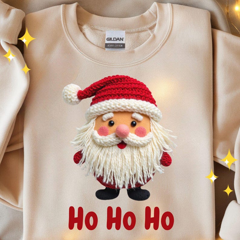 Plush Santa PNG • Faux Knitted Texture Clipart (digital Download) - Etsy