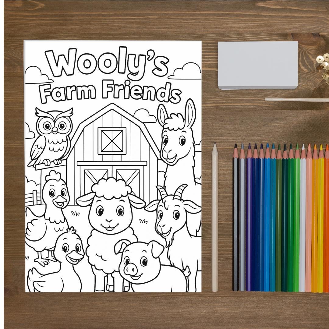 Fall on the Farm Animal Coloring Bundle With Wooly and His Friends - Etsy