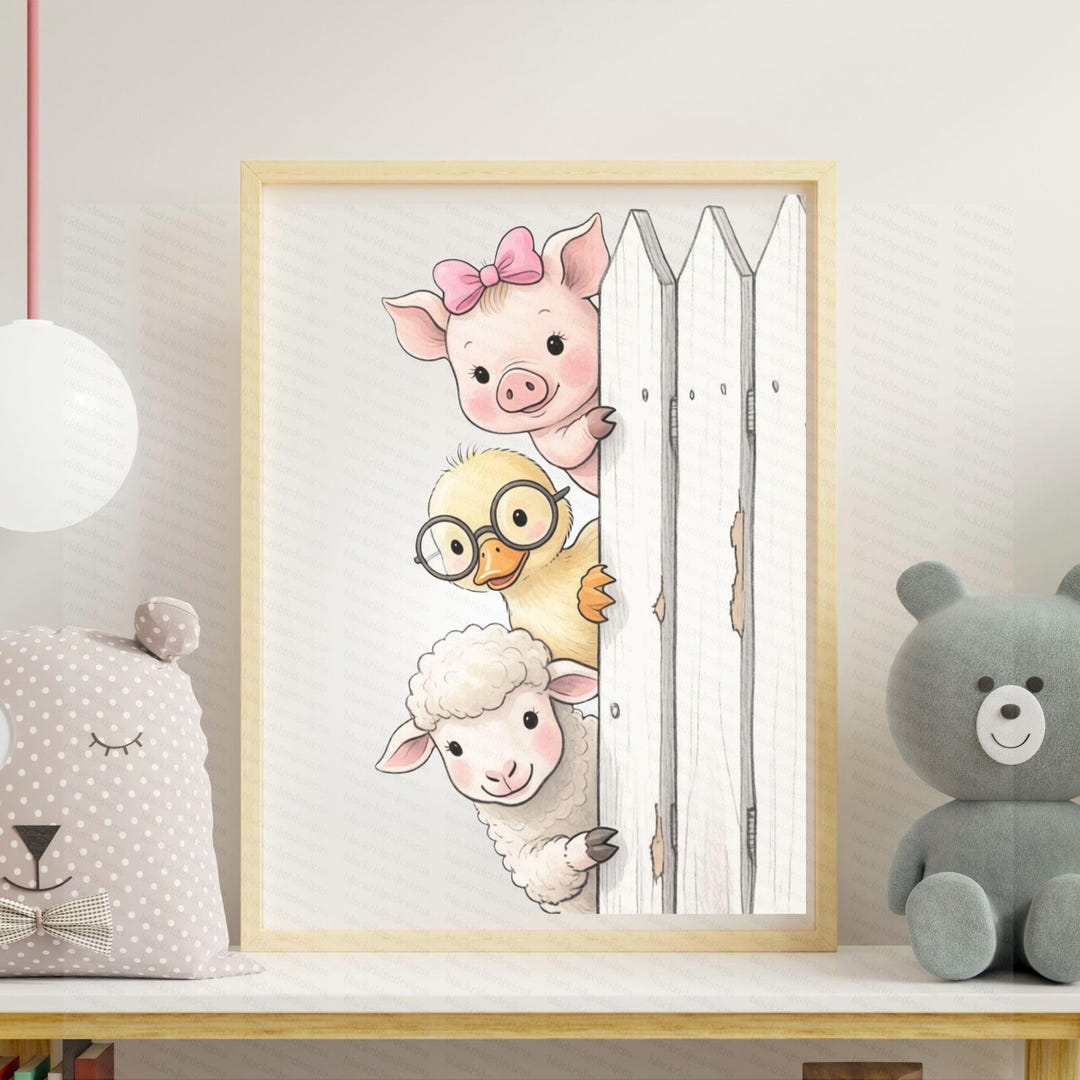 Stacked Farm Animals PNG | Baby Pig Duck Lamb Design | Farm Nursery ...