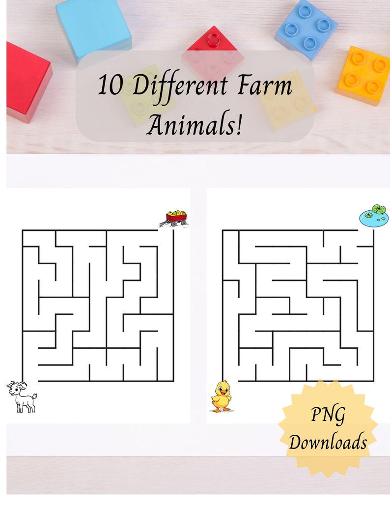 Kids Maze Worksheets • 10-pack Printable Activities - Etsy