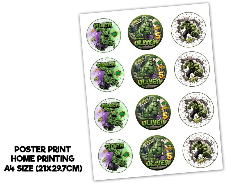 Hulk Round Cake Topper, Hulk Birthday Round Cake Topper, Printable Hulk ...