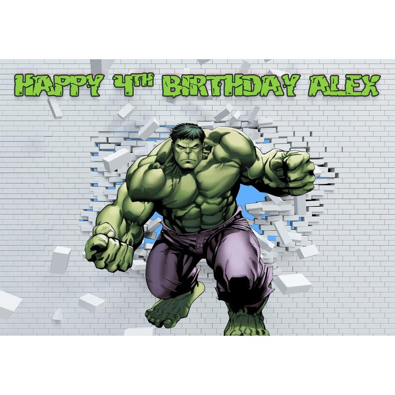 Hulk Birthday Banner, Hulk Personalized Birthday Backdrop,personalized ...