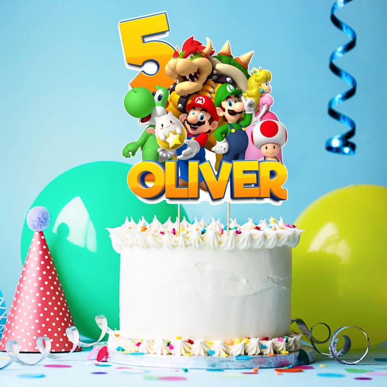 Printable Super Mario Cake Topper, Birthday Party Cake Topper,super ...