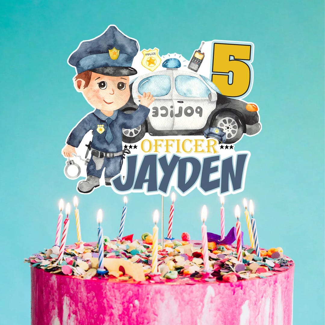 Printable Police Officer Cake Topper, Police Birthday Cake Topper ...