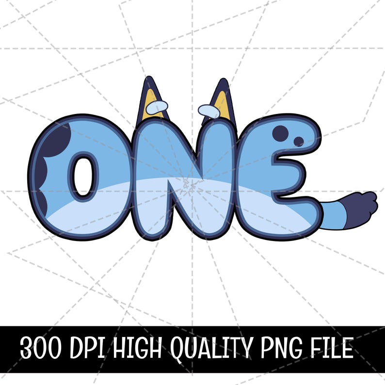 Blue ONE PNG - Blue Birthday One SVG - Instant Download Blue Birthday ...