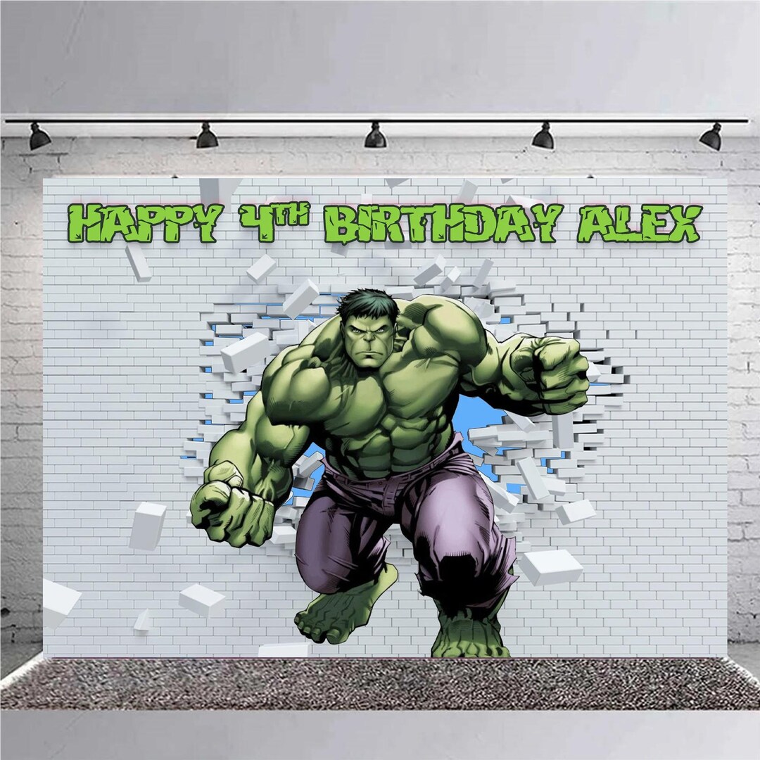 Hulk Birthday Banner, Hulk Personalized Birthday Backdrop,personalized ...
