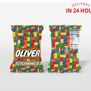 Building Blocks Printable Chips Bags - Chips Bag Label, Printable Chips ...