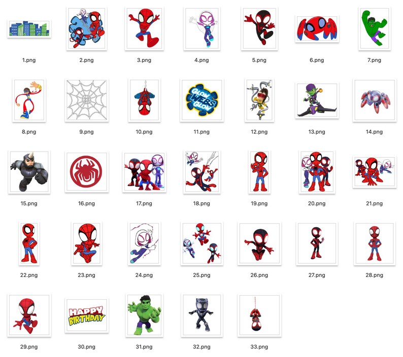 Spidey and His Amazing Friends Clipart PNG Bundle, Spidey and His ...