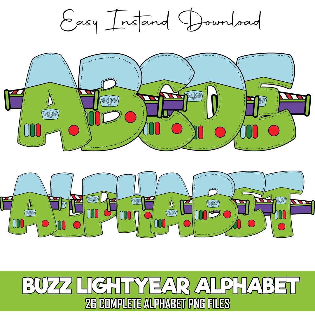 Alfabeto BUZZ Lightyear PNG - Alfabeto de letras BUZZ Lightyear Doodle ...