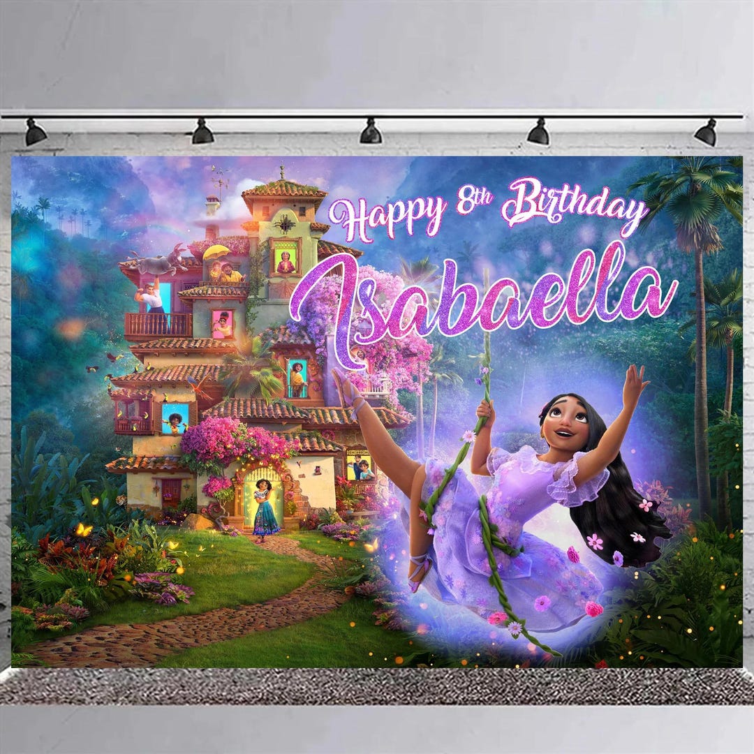 Encanto Isabella Birthday Backdrop, Encanto Isabela Birthday Banner ...