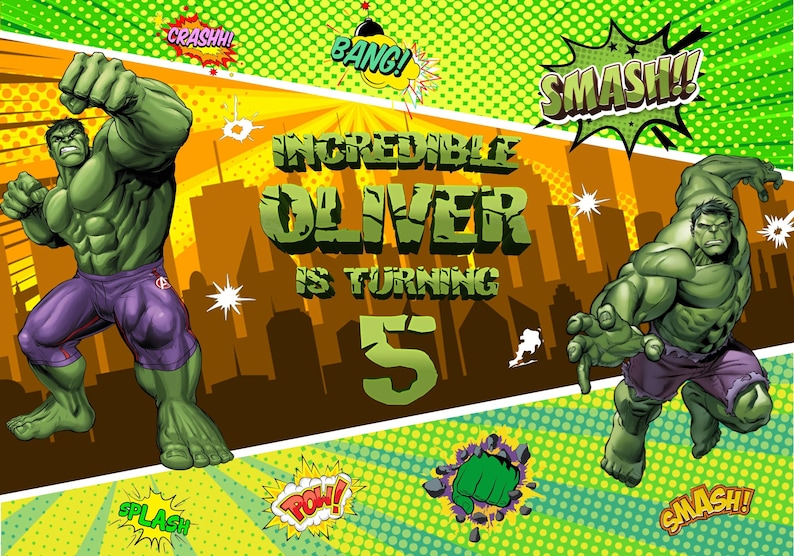 Hulk Birthday Backdrop, Hulk Personalized Birthday Banner,personalized ...