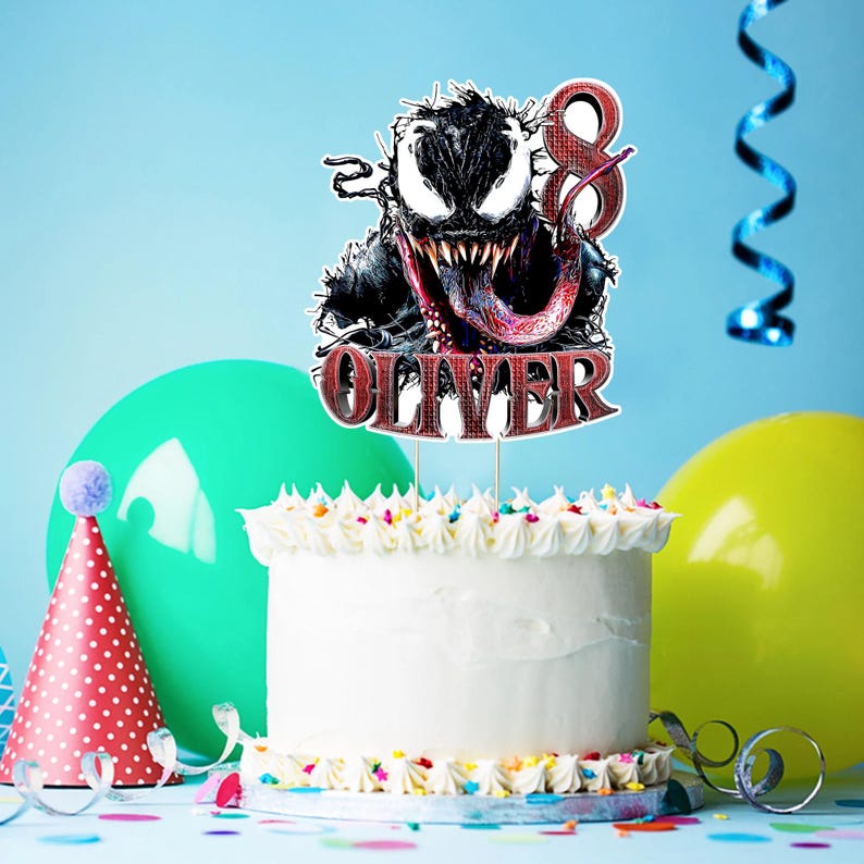 Printable Venom Cake Topper, Venom Birthday Party Cake Topper, Venom ...