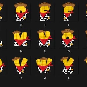 Alfabeto PNG de TOY STORY - Alfabeto de letras de Toy Story Doodle ...