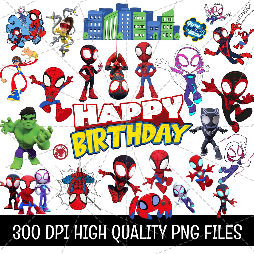 Spidey and His Amazing Friends Clipart PNG Bundle, Spidey and His ...