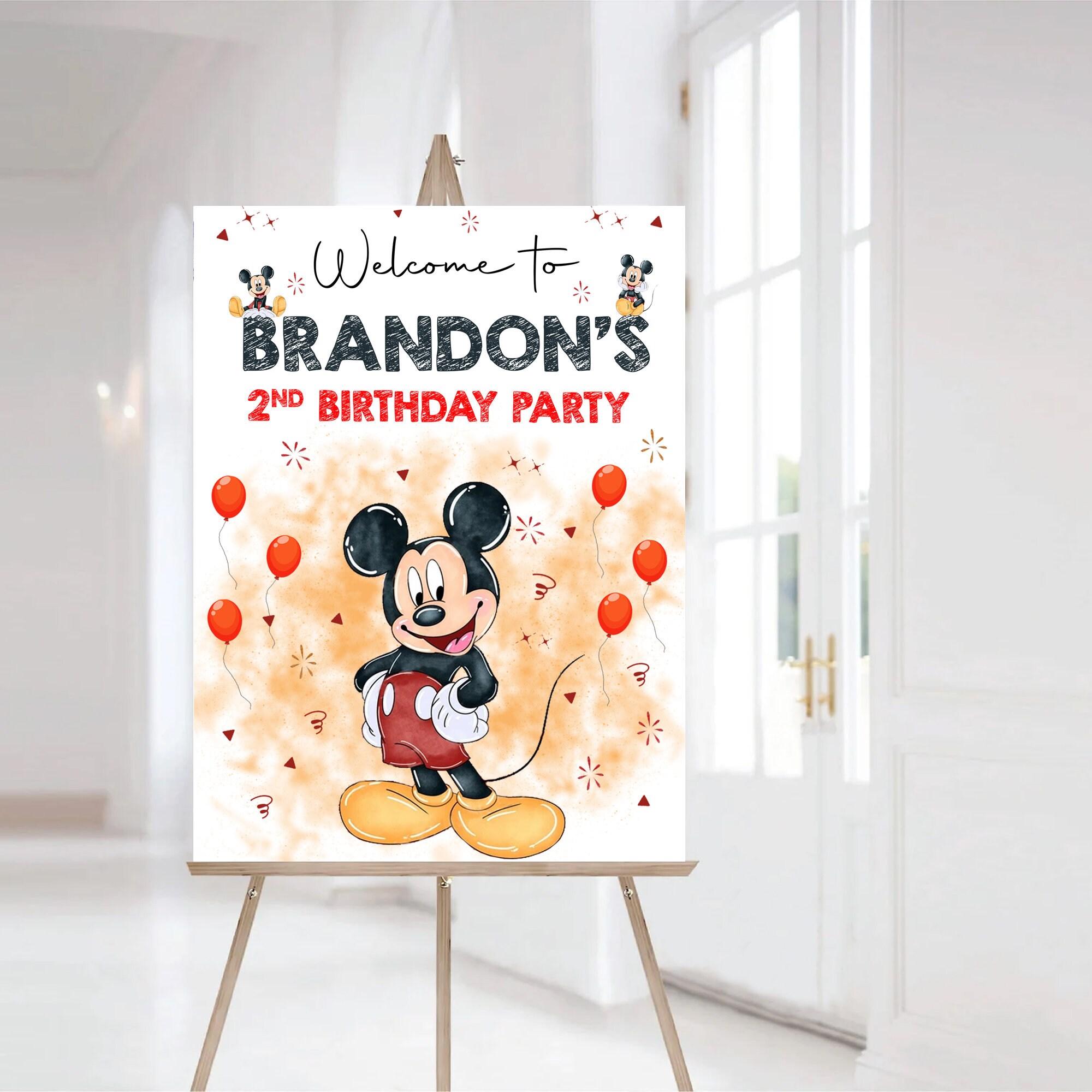 Mickey Mouse Birthday Welcome Sign, Mickey Mouse Personalized Birthday ...