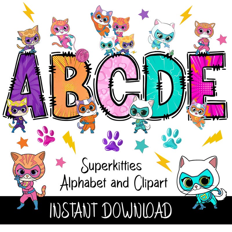 Superkitties Clipart - Etsy