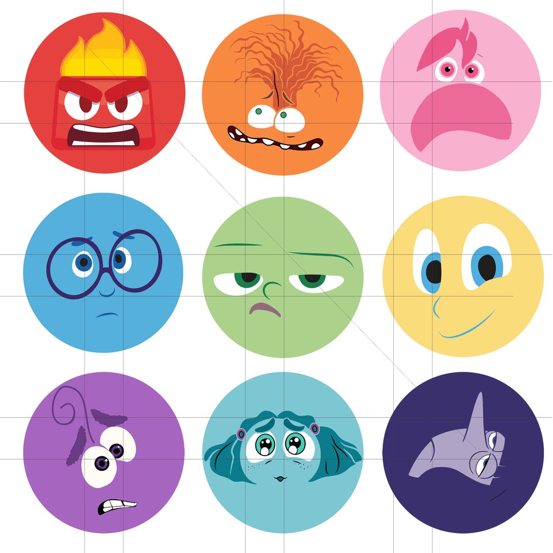Inside Out 2 Emoções de círculos SVG, PNG - Inside Out 2 novos ...