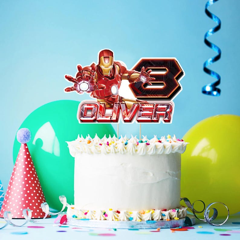 Printable Ironman Cake Topper, Ironman Birthday Party Cake Topper ...