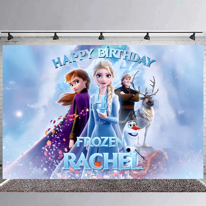 Frozen 2 Elsa Birthday Backdrop Banner, Frozen Birthday Party, Frozen ...