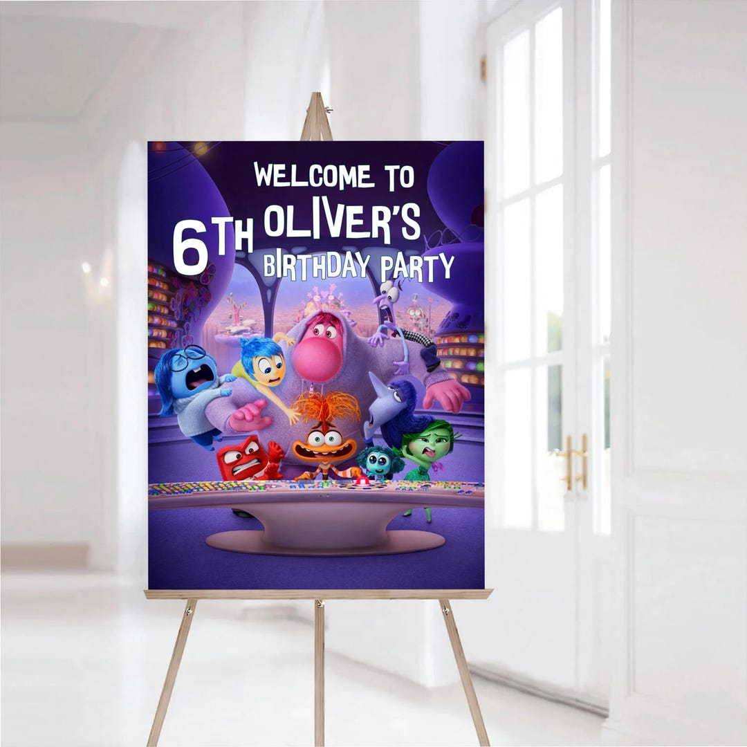 Inside Out 2 Birthday Welcome Sign, Inside Out 2 Personalized Birthday ...