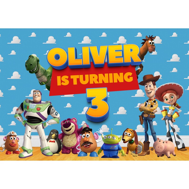 Toy Story Birthday Backdrop, Toy Story Custom Birthday Banner,toy Story ...