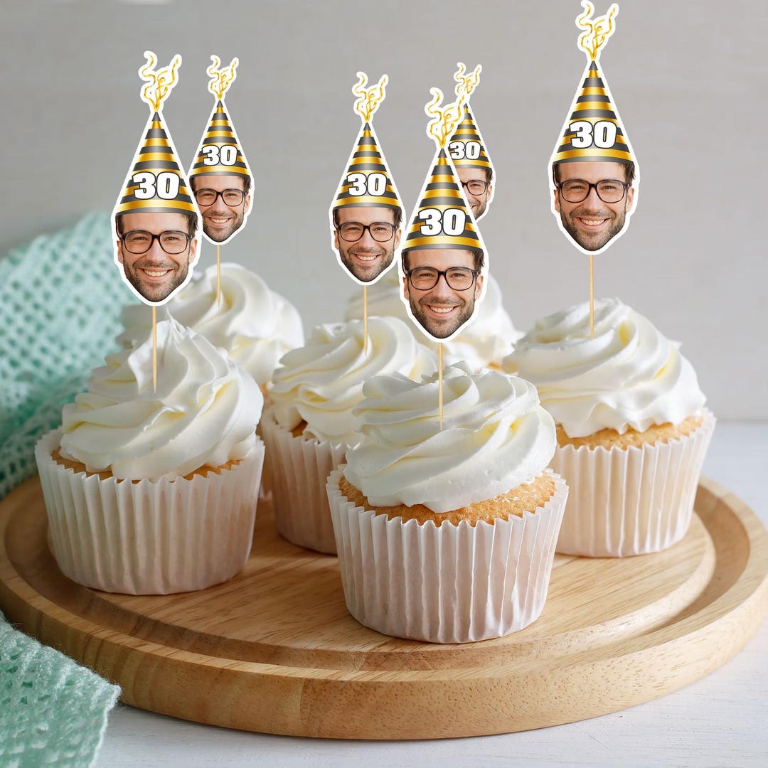 Printable Photo Cupcake Toppers - Portrait Cupcake Toppers- ANY Age ...
