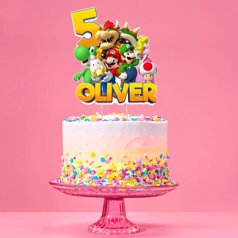 Printable Super Mario Cake Topper, Birthday Party Cake Topper,super ...