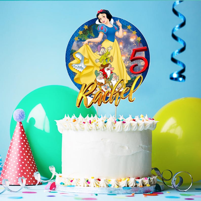 Printable Snow White Cake Topper ,princess Snow White Birthday Party ...