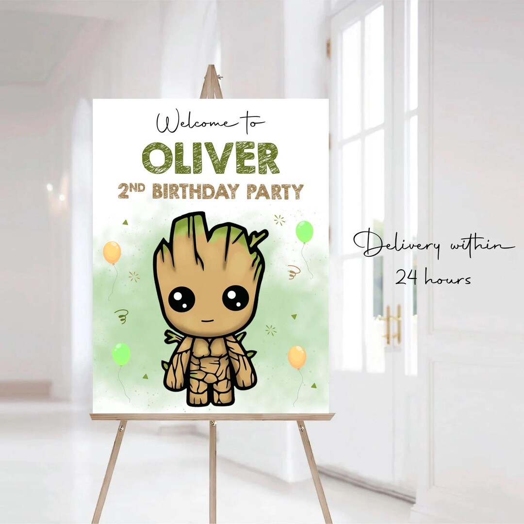 Groot Birthday Welcome Sign, Groot Personalized Birthday Welcome Sign ...